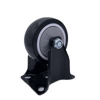 China 8'' Black Polyurethane Wheel Rigid Fixd Heavy Duty Caster for sale