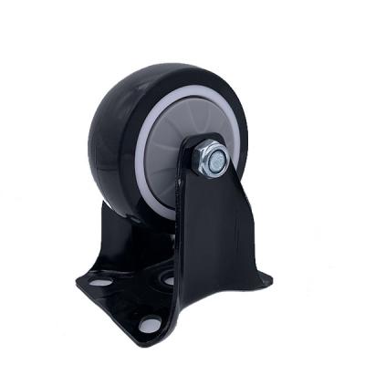 China 8'' Black Polyurethane Wheel Rigid Fixd Heavy Duty Caster for sale