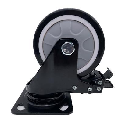 China 5 Inch PU Tread  Swivel Caster with Brake for sale