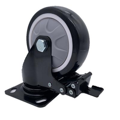 China 6 Inch Polyurethane Locking Swivel Caster Wheels for sale