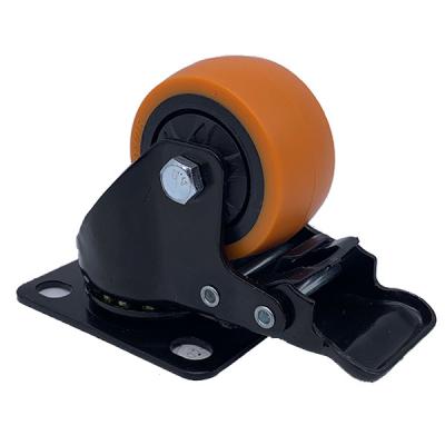 China 2'' 50mm Furniture PU Caster Wheel with  Lock Brake for sale