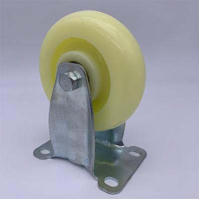 China PA White Nylon Wheel Caster 5 Inch Rigid Plate for sale