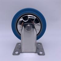 China Blue TPR Tread with Dust Cover Rigid Caster 3 inch for sale