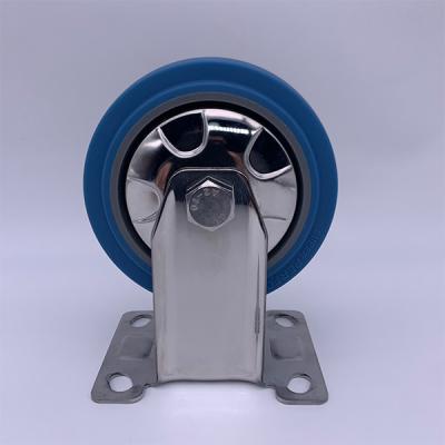 China Blue TPR Tread with Dust Cover Rigid Caster 3 inch for sale