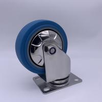 China Rubber Wheel 4 Inch Silent Rolling Stainless Plate Swivel Caster for sale