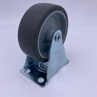 China Elastic Rubber Wheel No Noise Fixed Castor 3 Inch 75mm for sale