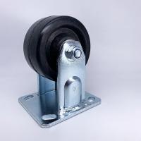 China Black High Temperature Casters Zinc Plated Steel Fork  125mm for sale