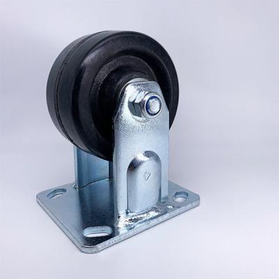 China Black High Temperature Casters Zinc Plated Steel Fork  125mm for sale