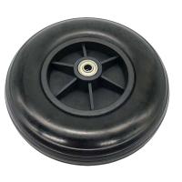 China PU Foam And PP Core Front  Wheelchair Castor Wheel 8inch 200mm Black Grey for sale