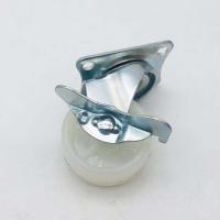 China 2 Inch 50mm White PP Wheel Plain Bearing Swivel Plate Caster With Brake for sale