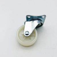China 2 Inch 50mm White PP Wheel Plain Bearing Swivel Plate Caster With Brake for sale