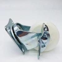 China 65mm Swivel Plate White PP Wheel Caster With Brake For Indoor Furniture for sale
