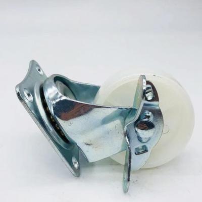 China 65mm Swivel Plate White PP Wheel Caster With Brake For Indoor Furniture for sale