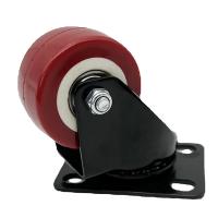 China 2 Inch Red Polyurethane Swivel Light Duty Caster Wheels with PP Core for sale