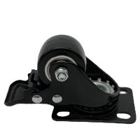 China 50MM PU Tread Swivel Light Duty Casters Wheel with brake Double Bearings for sale