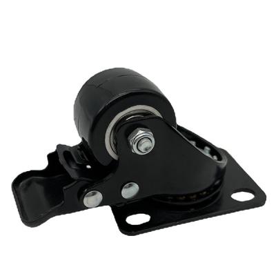 China 2 Inch Polyurethane Tread SwivelLight Duty Casters Wheel with brake For Industry for sale