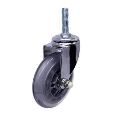 China Thread Stem PU Transparent Caster Wheel with Chrome Plated For Office Chair for sale