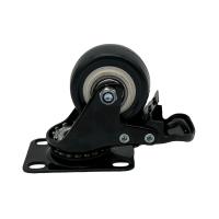 China PU Swivel Plate Caster Wheels with brake For Furniture 50MM No Noise Castor for sale