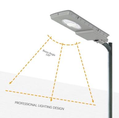 China All in One Solar LED Street Light 100W 17000lm Monocrystalline Panel IP65 for sale