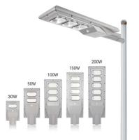 China All in One Solar LED Street Light 100W 200W 300W SMD2835 LiFePO4 Battery IP65 for sale