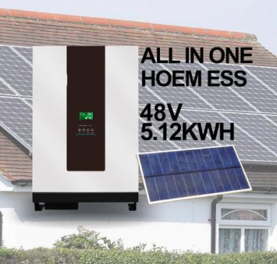 China 48V 5.12kWh LiFePO4 All In One Off Grid Solar Power System with 5.5kW Inverter Home Energy Storage for sale