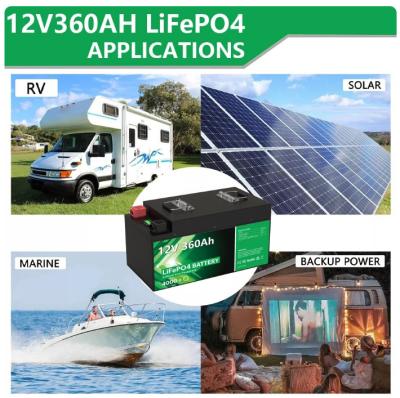 China 12.8V 360Ah LiFePO4 Battery Pack 4608Wh Deep Cycle for RV Solar Marine for sale