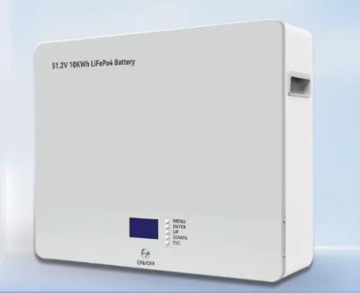 China Wall Mounted LiFePO4 Solar Energy Storage Battery 48V 51.2V 200Ah 10kWh 6000 Cycle for sale