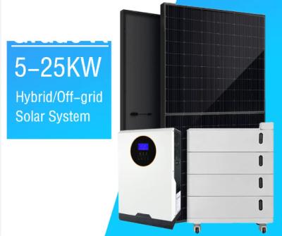China Off Grid Solar Inverter Home Energy Storage System 5KWh to 25KWh LiFePO4 Battery 450W Panel for sale