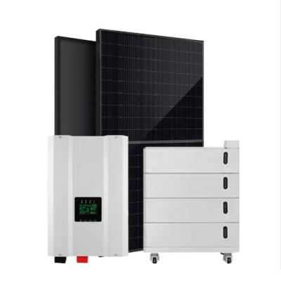 China Hybrid Solar Power System 5kw 10kw 15kw 25kw with Lithium Battery and 450W Solar Panel for sale