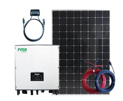 China 10KW 100KW Industrial On Grid Solar System 600W Mono Panel Inverter for sale