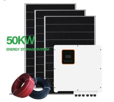China 50kW Solar Energy Storage System 500W Mono Panels LiFePO4 Battery Off Grid Home for sale