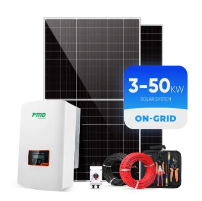 China Shingled Three Phase On Grid Solar Power System 10kW 15kW 20kW 50kW with 550W Half Cut Mono Panels for sale
