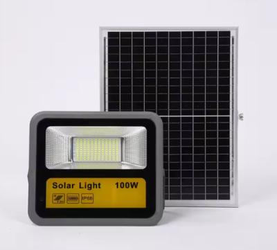 China Solar LED Flood Light 60W 100W 200W IP67 6000K High Bright 196 LEDs Outdoor Security for sale