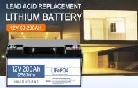 China 12.8V 200Ah LiFePO4 Battery 2.56kWh Deep Cycle Solar RV Energy Storage for sale
