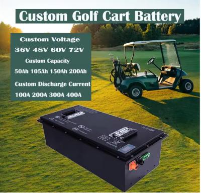 China Custom 36V 48V 60V 72V 50Ah 100Ah 200Ah Lithium Golf Cart Battery for EV Club Car for sale