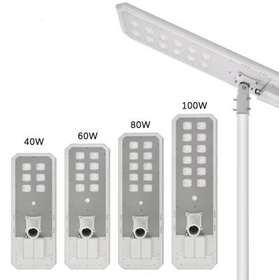 China 100W 120W All In One Solar Street Light IP65 Outdoor Wireless LED with LiFePO4 Battery for sale