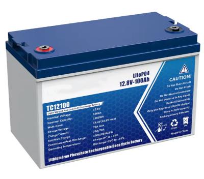 China 12V 100Ah LiFePO4 Lithium Battery with Built-in BMS for RV Marine Solar Energy Storage for sale