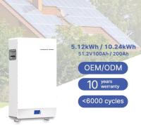 China 48V 100Ah 200Ah 5kWh 10kWh LiFePO4 Wall Mounted Solar Battery Pack Powerwall for sale