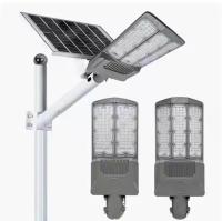 China Aluminum Solar Street Light 200W 300W 400W Remote Control LED Chip Lamp with Solar Cell for sale