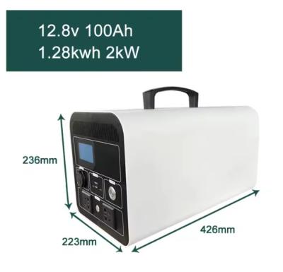 China Portable Power Station 1.28kWh LiFePO4 2000W Pure Sine Wave Solar Generator for Camping Home for sale
