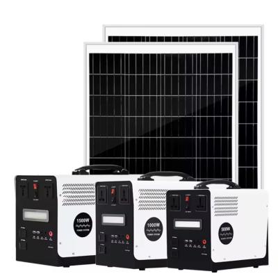 China Portable Solar Power System 500W 1000W 1500W LiFePO4 Battery Generator Home Solar Power Bank for sale