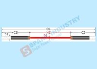 China Silicon Carbide Electric Heating Element , 1550℃ Silicon Carbide Rod for sale