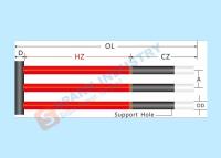 China Three Phase Silicon Carbide Rod Float Glass Furnace Heating Element for sale