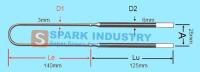 China 1800C U W MoSi2 Rod Heater Heating Element Molybdenum Disilicide For Furnace for sale