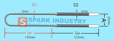 China Molybdenum Disilicide MoSi2 Heating Element 1750C High Temperature for sale