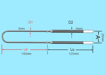 China 1800 ℃ MoSi2 Electric Heating Element, U-Type, Industrial Electric Furnace Heating Element for sale