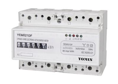 China Three Phase Din Rail KWH Meter , electronic Active Digital Energy Meter for sale