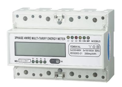 China Multi - rate Multi tariff  Three Phase Energy Meter Din Rail KWH Meter With Far Infrared / RS485 for sale