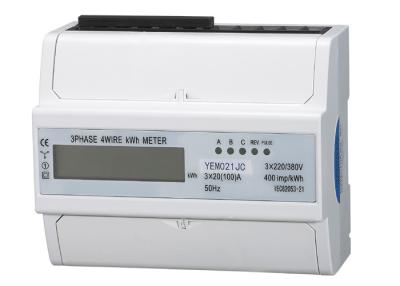 China Four Wire Electronic Active Din Rail KWH Meter , Kilowatt Hour Meter 3 Phase for sale