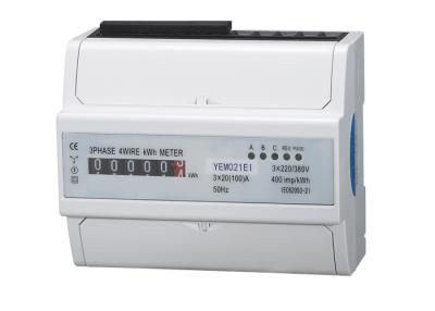 China Electric Din Rail Energy Meter , Intelligent Three phase Watt Hour Meter CE ROHS for sale